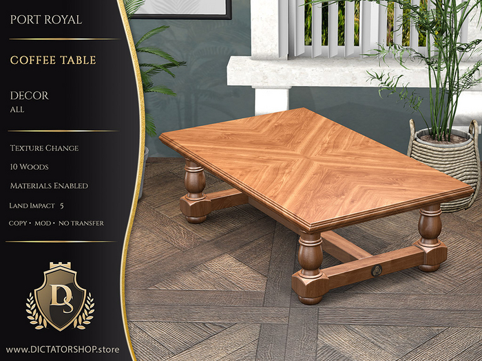 Second Life Marketplace - [Ds] Port Royal - Coffee Table Decor